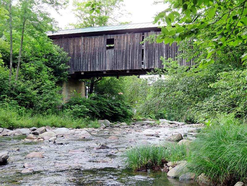 1872 Grist Mill Covered Bridge in Lamoille County, Vermont