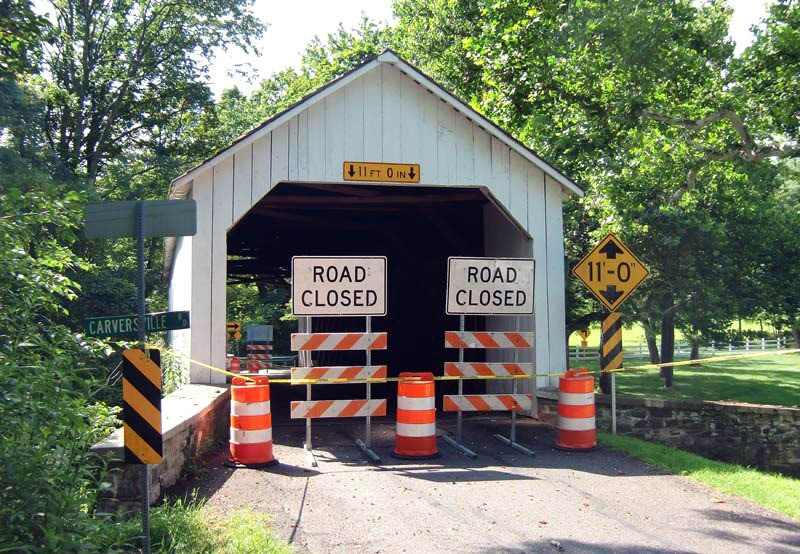 1874 Loux Covered Bridge in Bucks County, Pennsylvania
